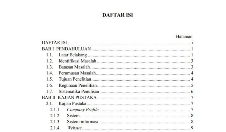 Panduan Lengkap Membuat Daftar Isi yang Benar dan Rapi dalam Karya ...